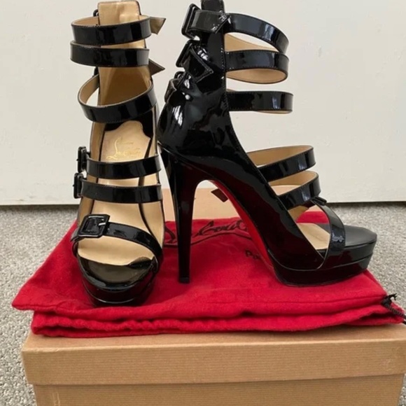 Christian Louboutin | Shoes | Christian Louboutin Black Patent 4mm Differa Platform Heels | Poshmark